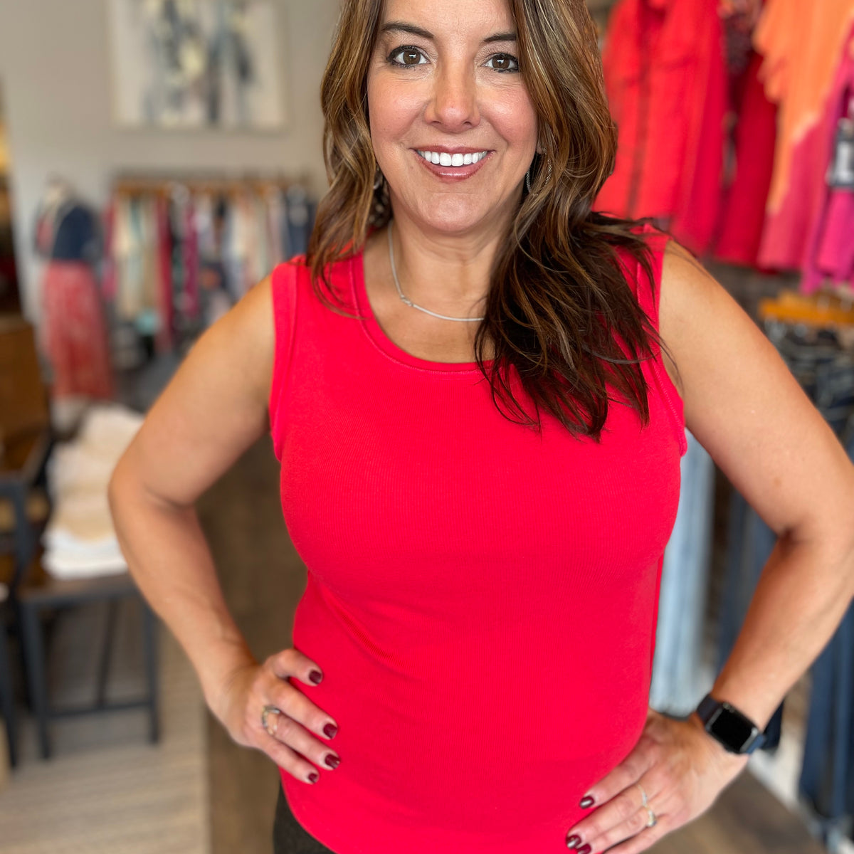 Mac and Me Solid Ribbed Muscle Tank - HQ – Mainstream-Cranberry